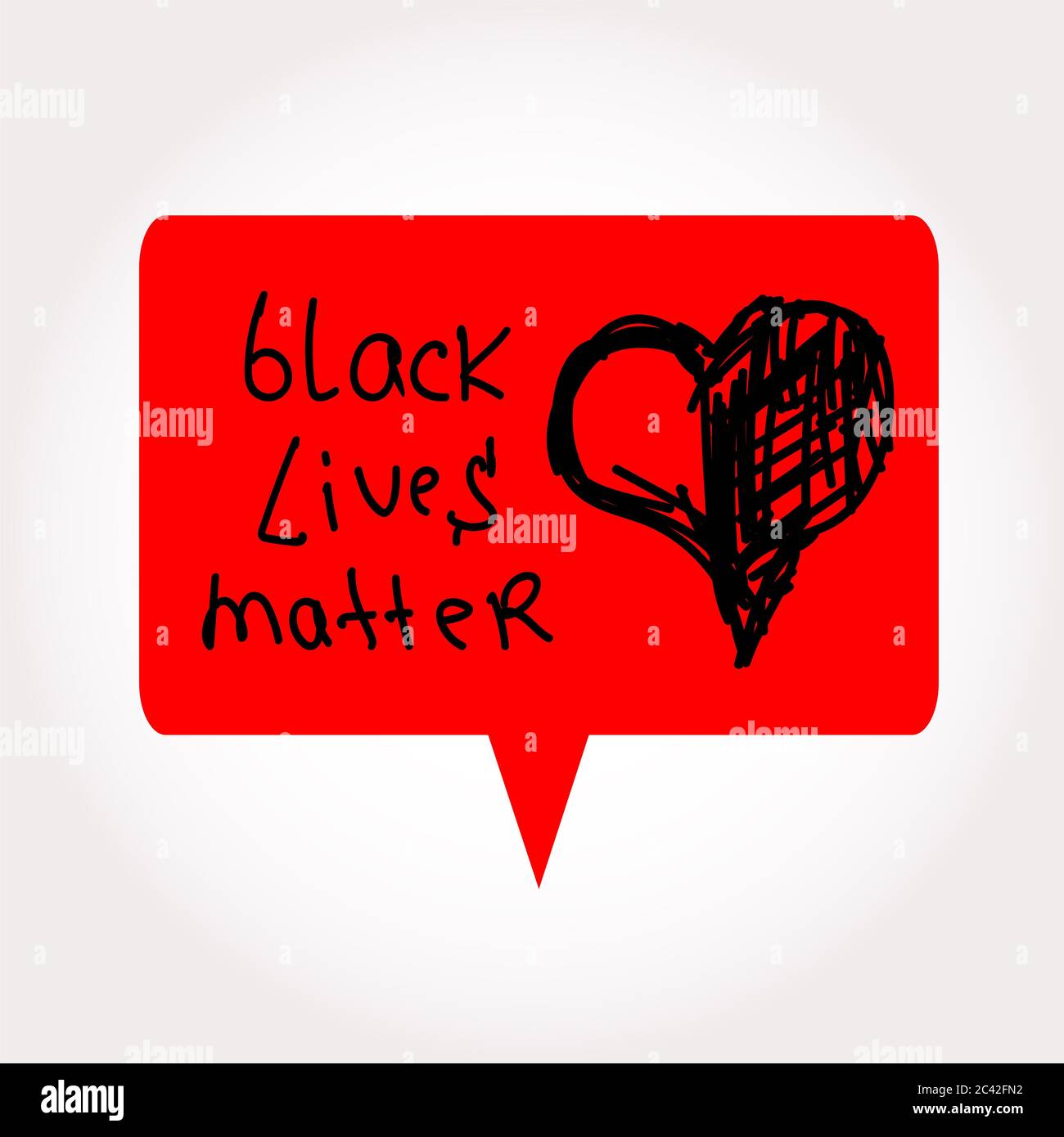 Black lives matter slogan. Hand drawn hearts. Anti racism and racial ...