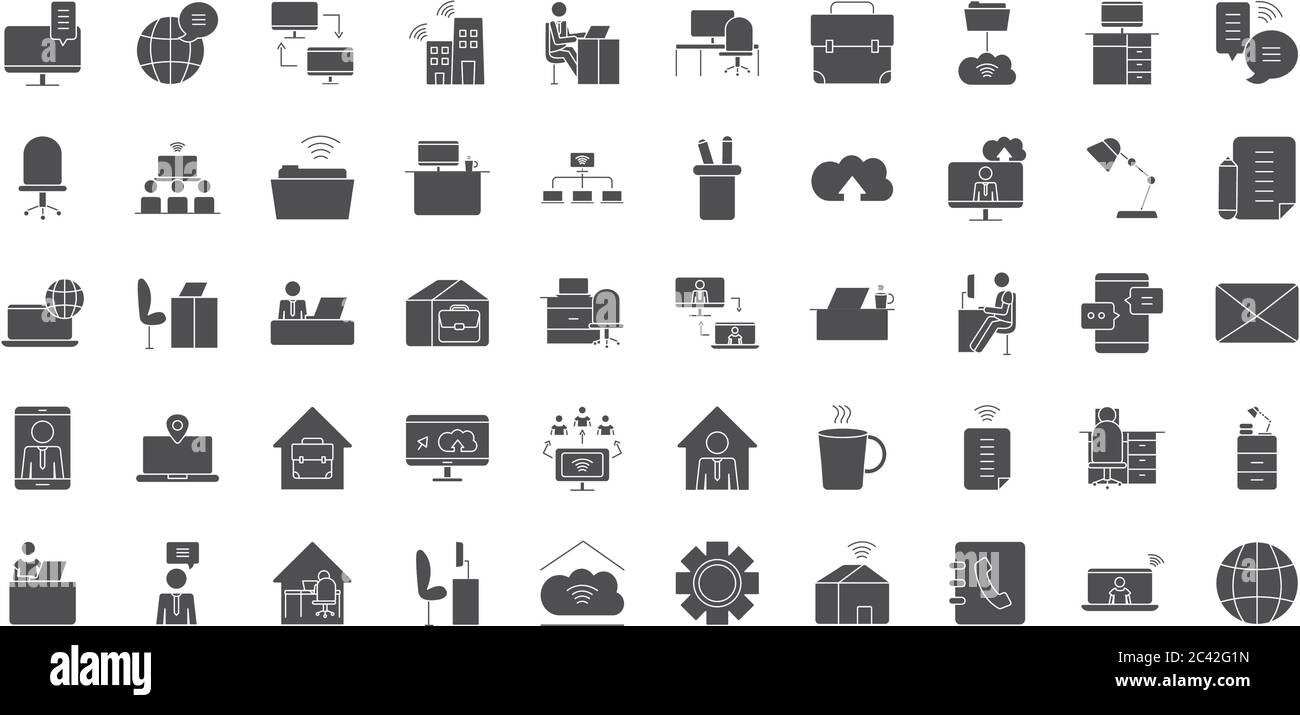 pictogram people and work icon set over white background, silhouette ...