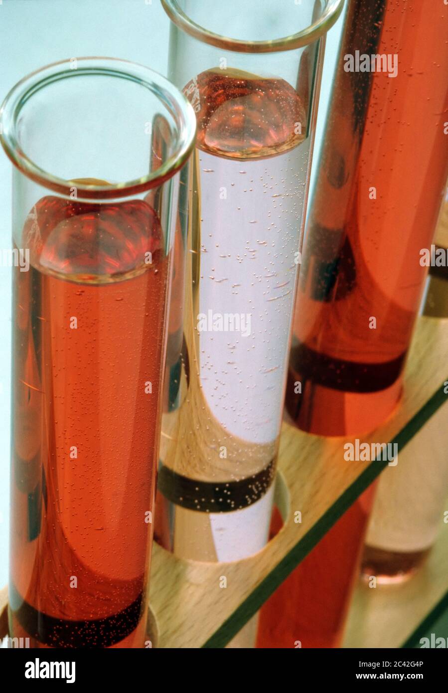 Test tubes in a holder - laboratory - science Stock Photo - Alamy