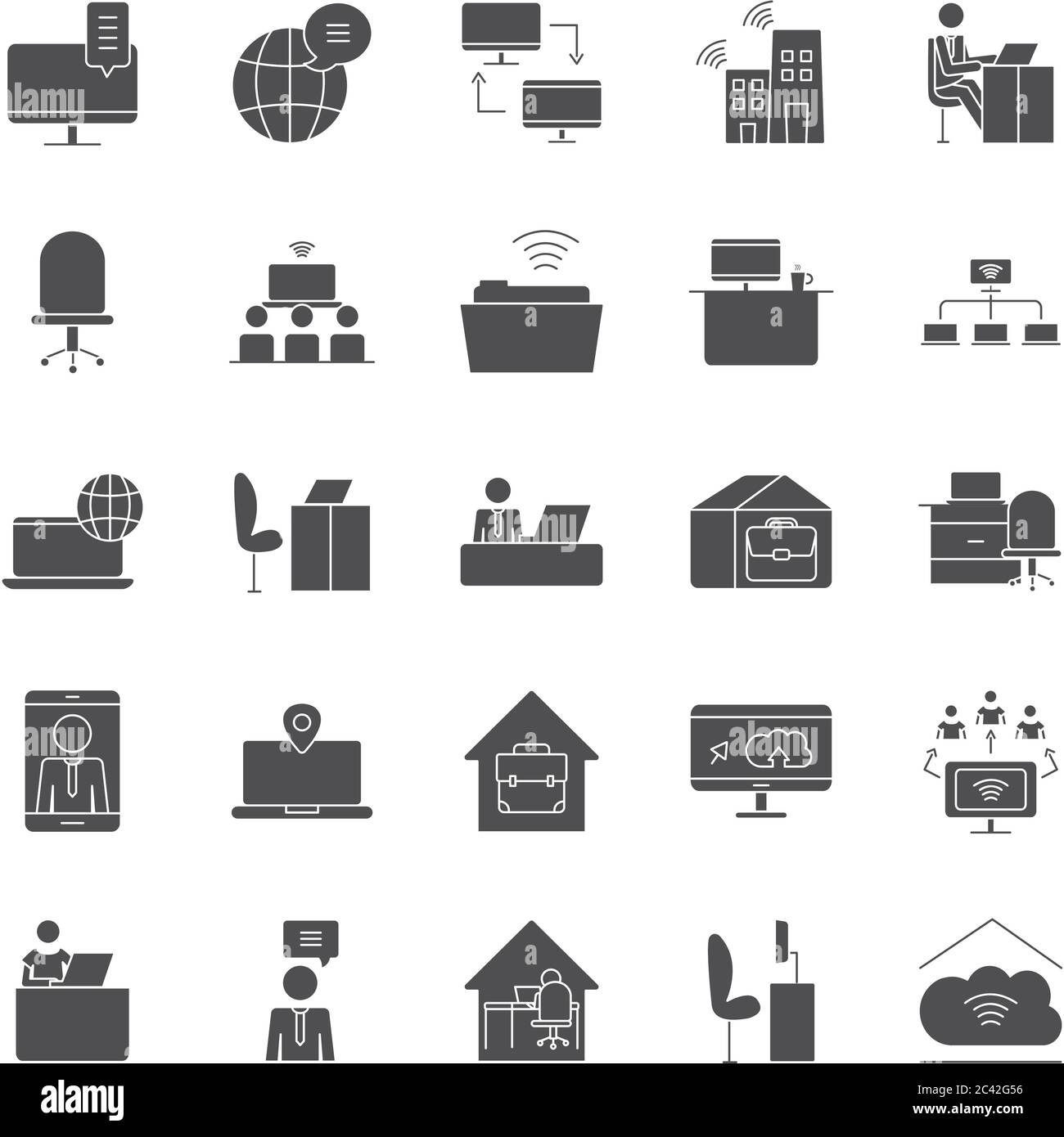 people working and technology devices icon set over white background ...