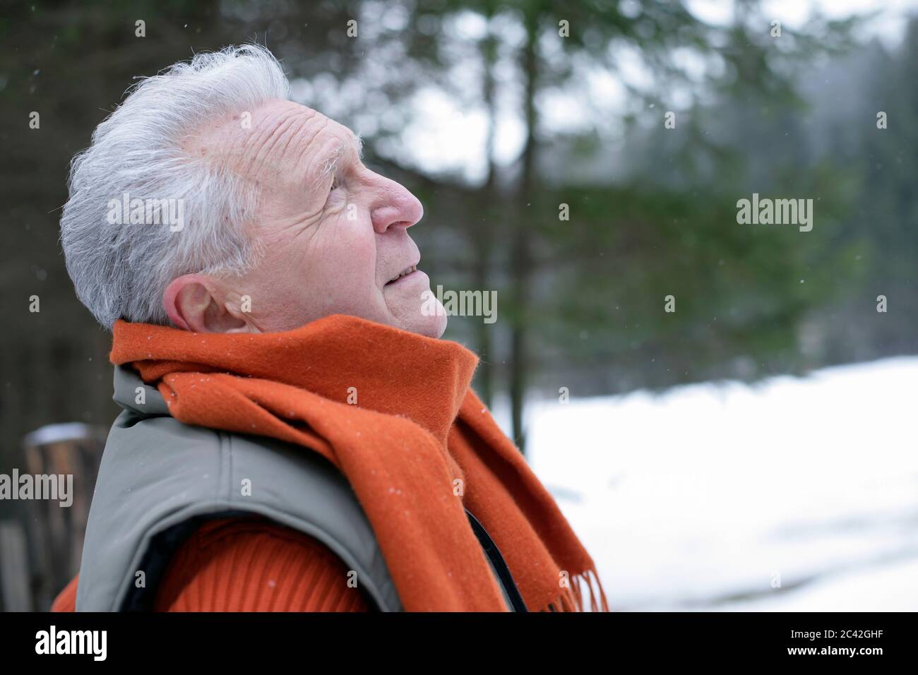 Old man in the snow hi-res stock photography and images - Alamy