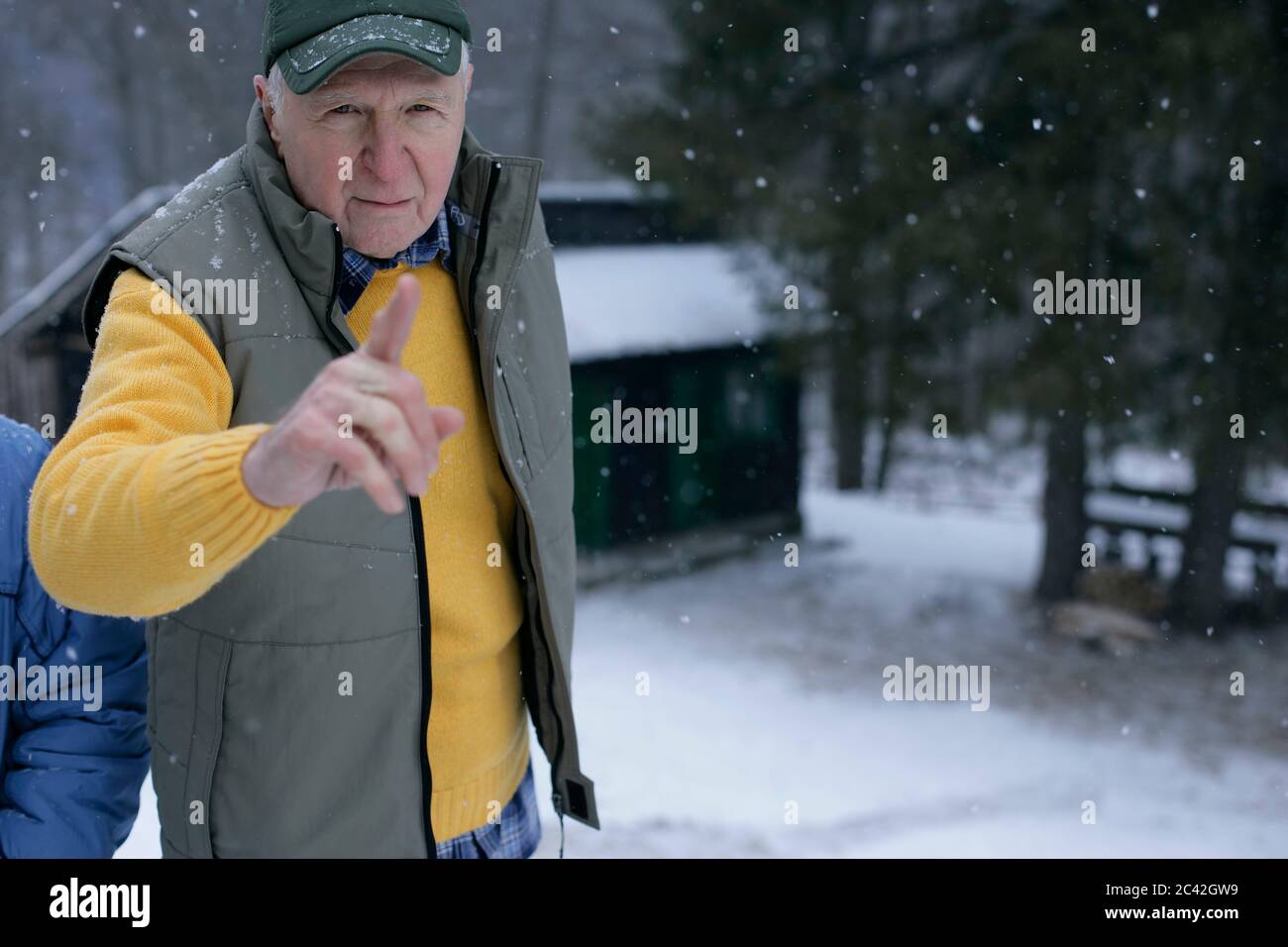 An old man points at the camera Stock Photo - Alamy