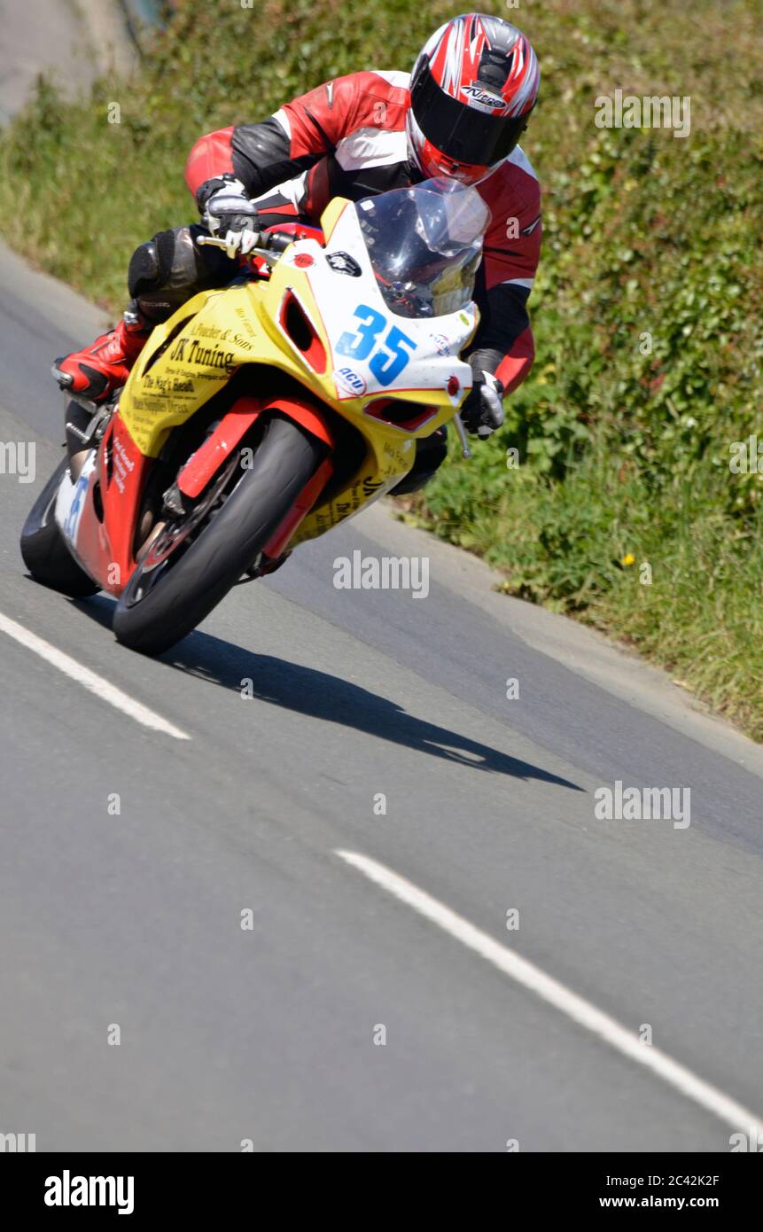 motorcycle at speed isle of man TT racing Stock Photo - Alamy