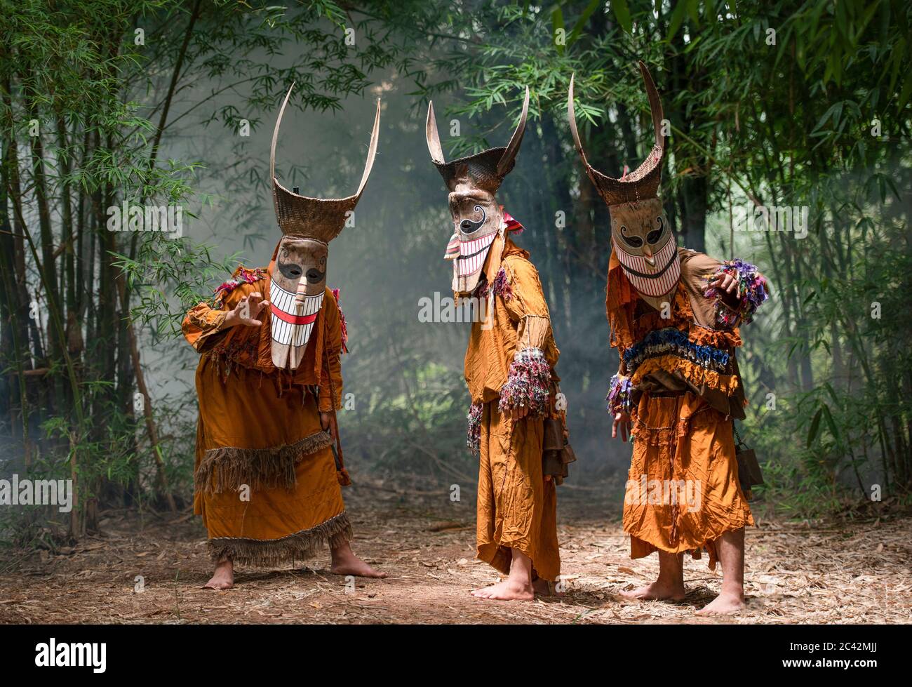 Phi ta khon festival ghost mask and colorful costume fun traditional ...