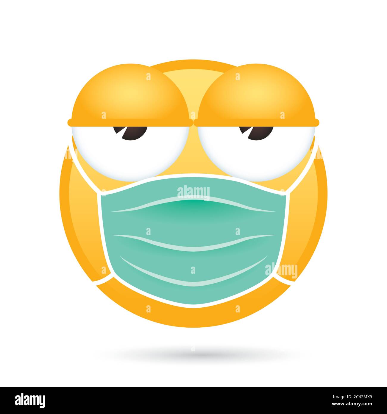 emoji face medical mask funny character vector illustration design ...