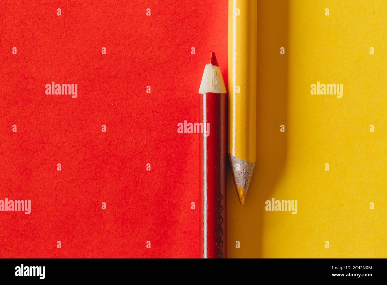 Red and Yellow Coloring Pencils Stock Photo - Alamy