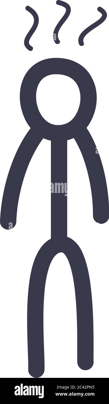 Stickfigure with fever fill style icon design of Medical care and covid ...