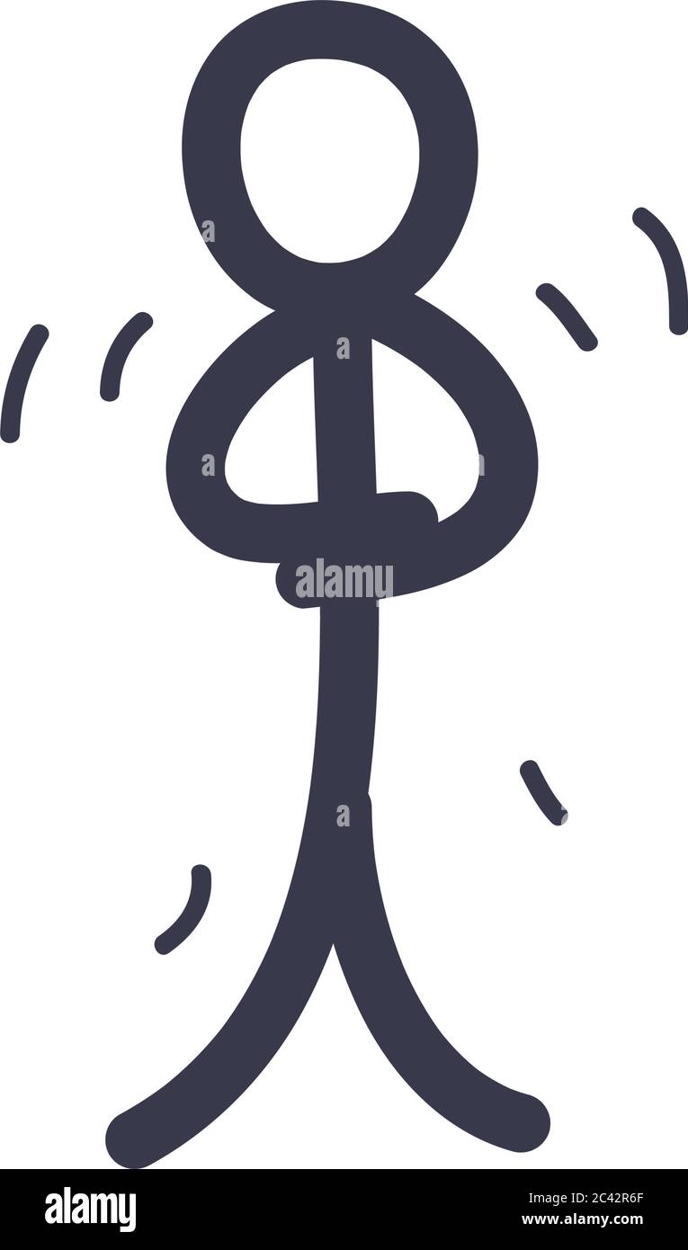 Stickfigure with stomach ache fill style icon design of Medical care ...