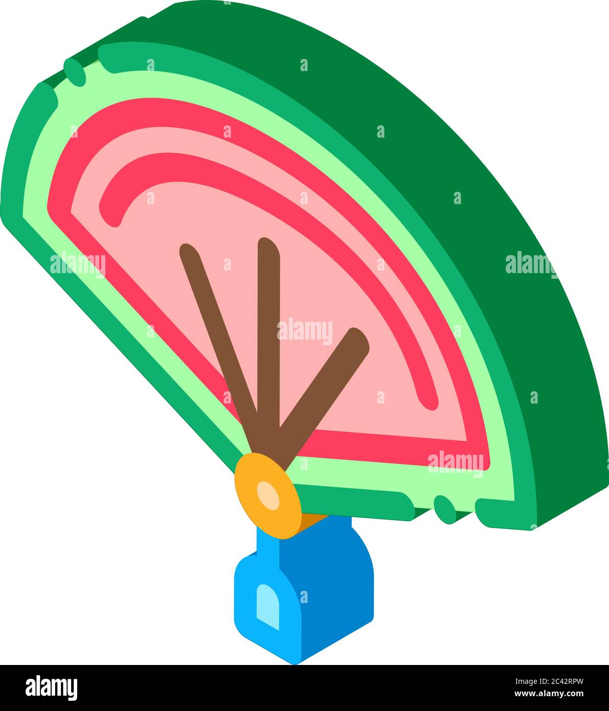 chinese open fan isometric icon vector illustration Stock Vector Image ...