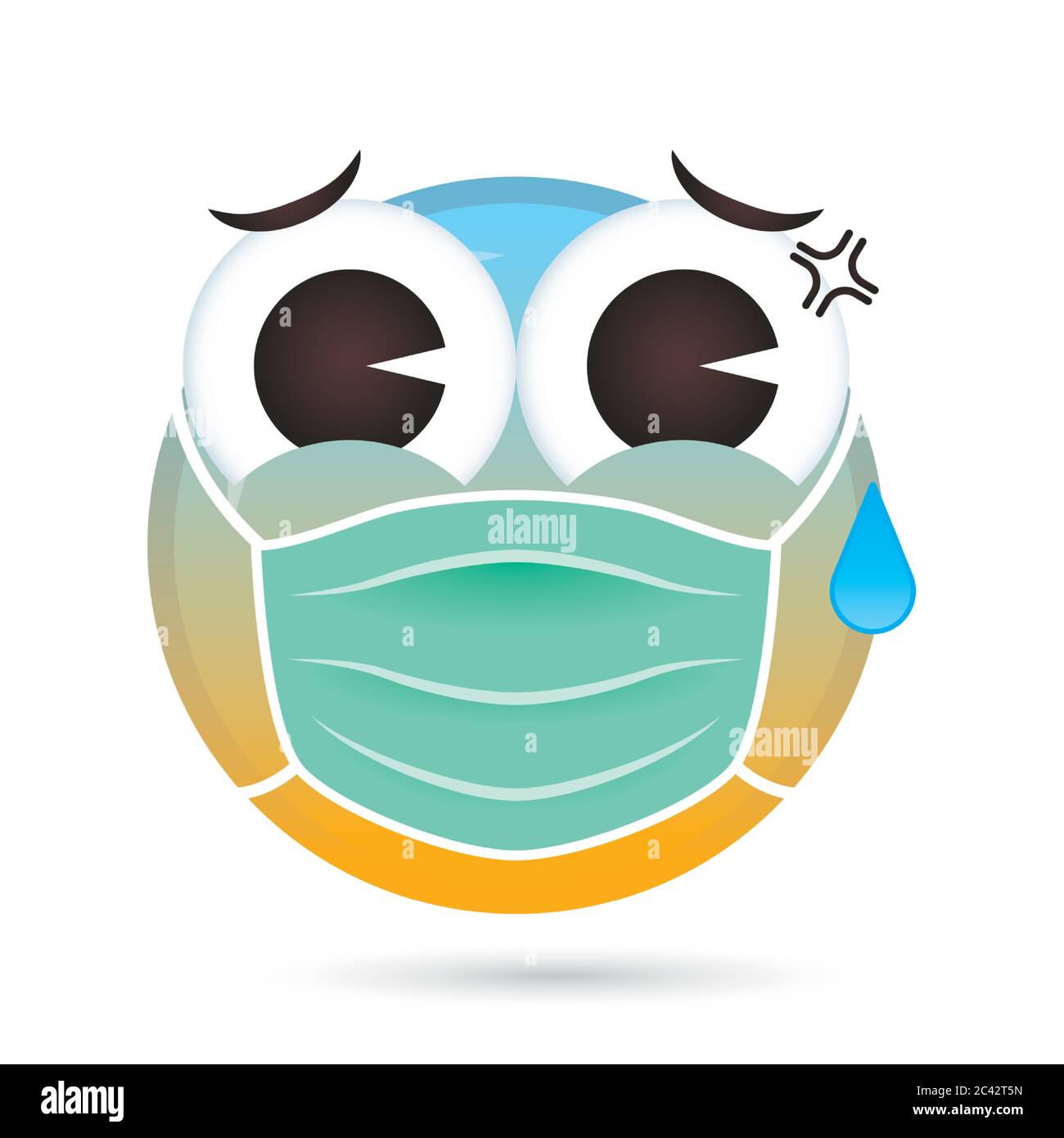 emoji face medical mask funny character vector illustration design ...