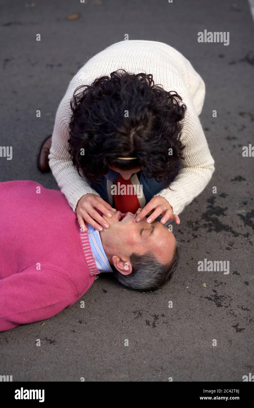 Man unconscious accident fall hi-res stock photography and images - Alamy