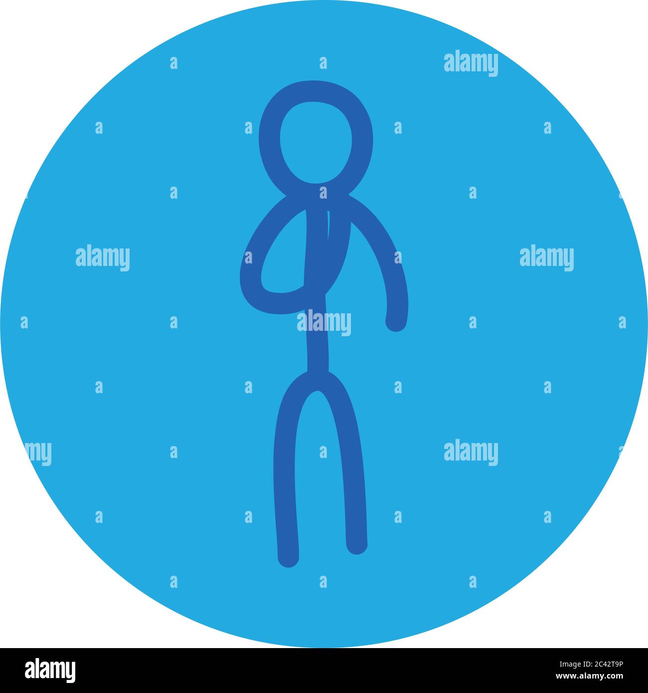 Stickfigure avatar block style icon design of Person profile social ...