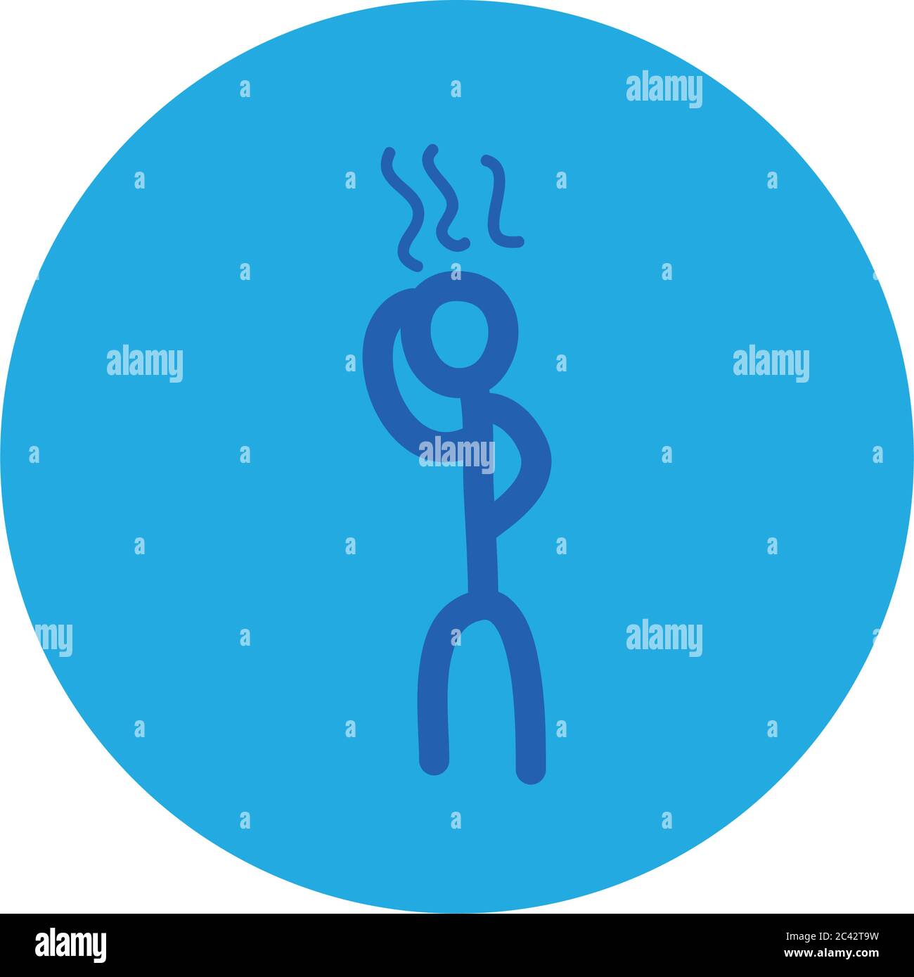 Stickfigure with fever block style icon design of Medical care and ...