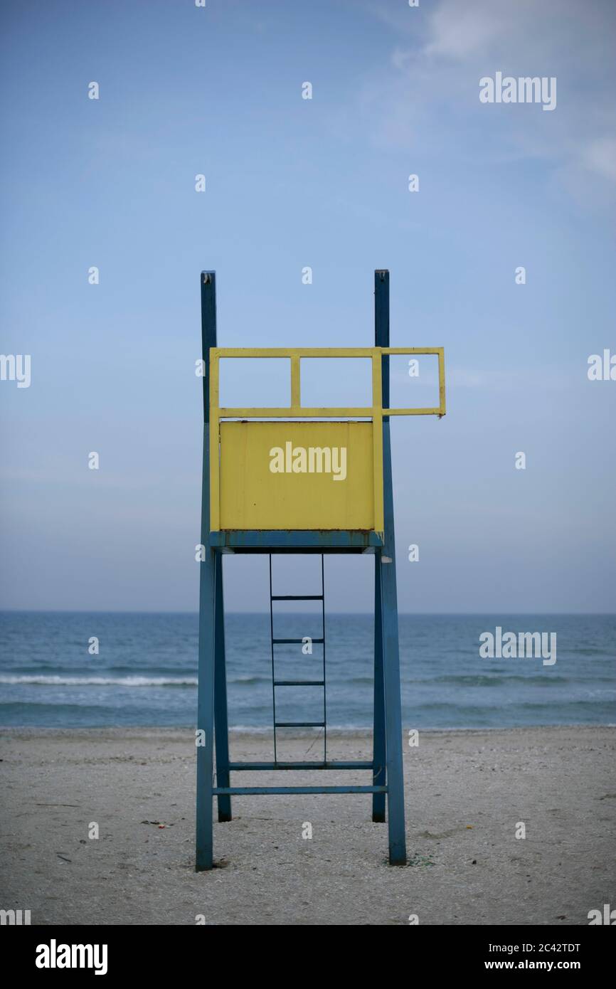 Lifeguard surveillance tower - security - beach Stock Photo - Alamy