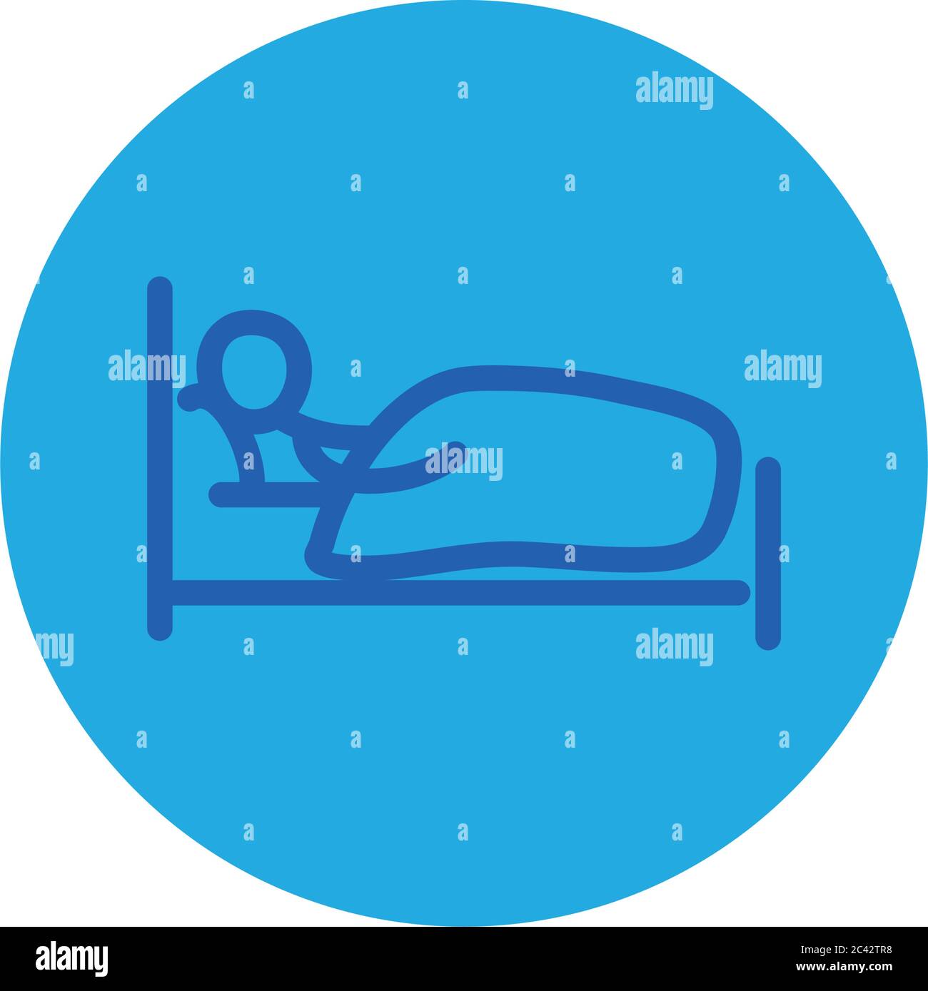 Stickfigure on bed block style icon design, Bedroom room sleep ...