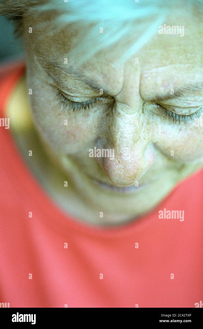 Smiling older woman - facial expressions Stock Photo - Alamy