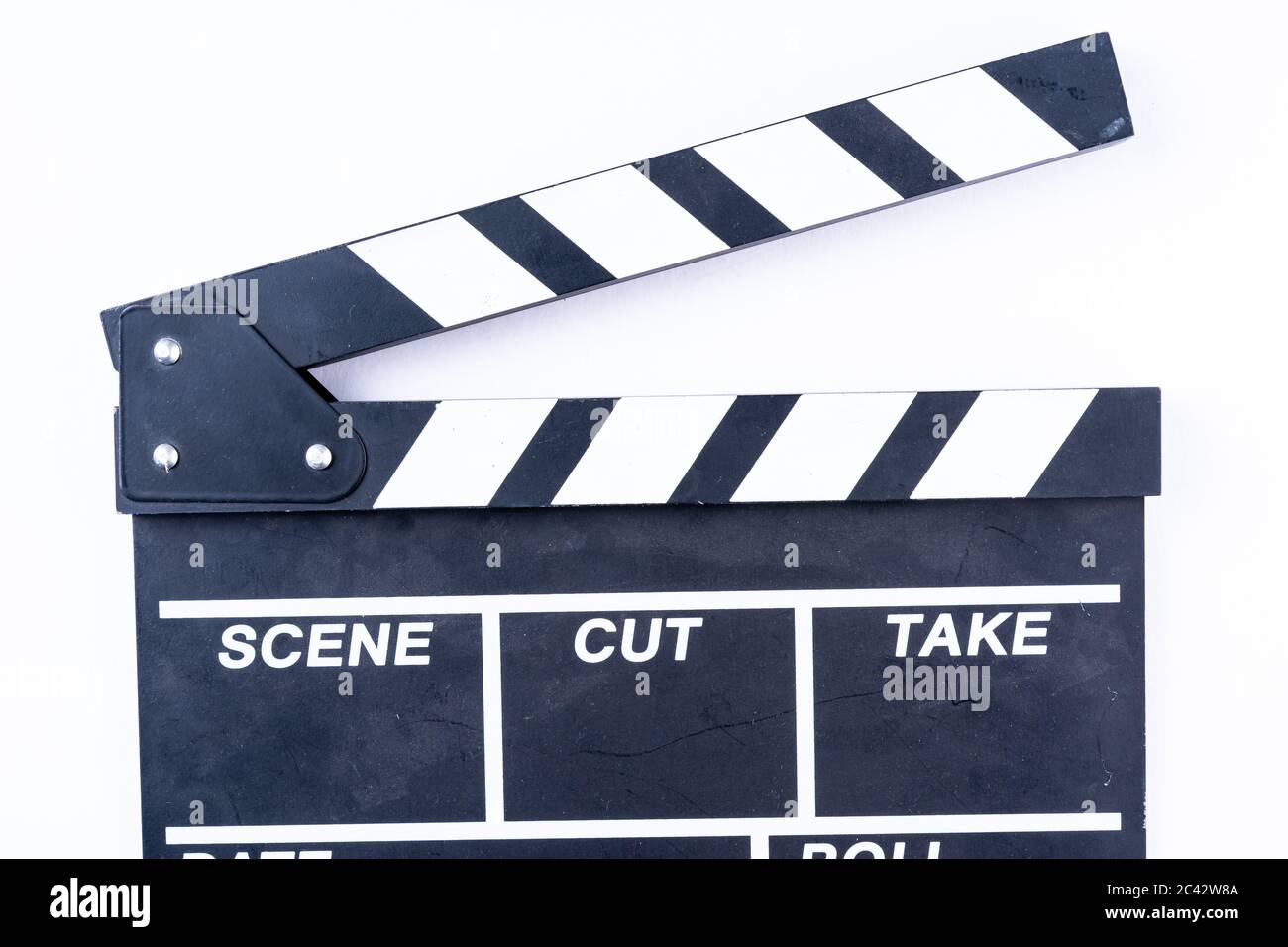 Clapper Board Isolated on white Stock Photo - Alamy