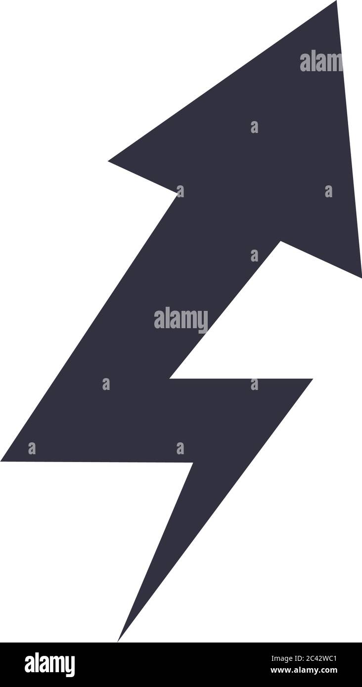 Up thunder arrow or above direction flat style icon design of web ...