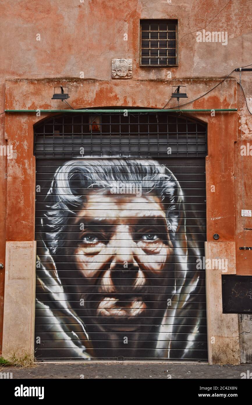 Graffiti painted on a wall in a neighborhood of Rome Stock Photo - Alamy