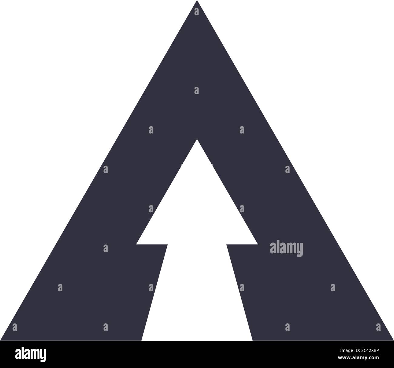 Up triangle arrow or above direction flat style icon design of web ...