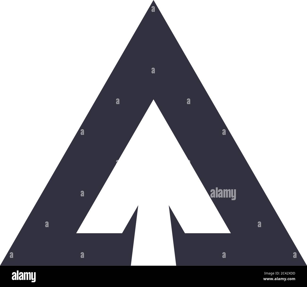 Up triangle arrow or above direction flat style icon design of web ...