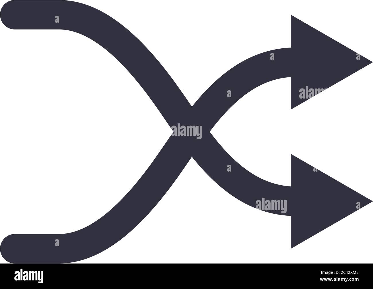 random arrow or intersection direction flat style icon design of web ...