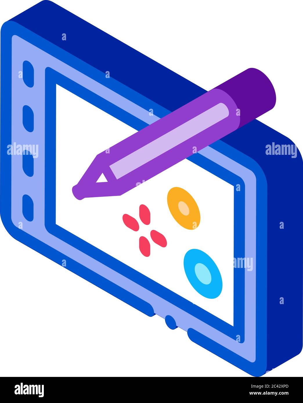 drawing on tablet isometric icon vector illustration Stock Vector Image ...