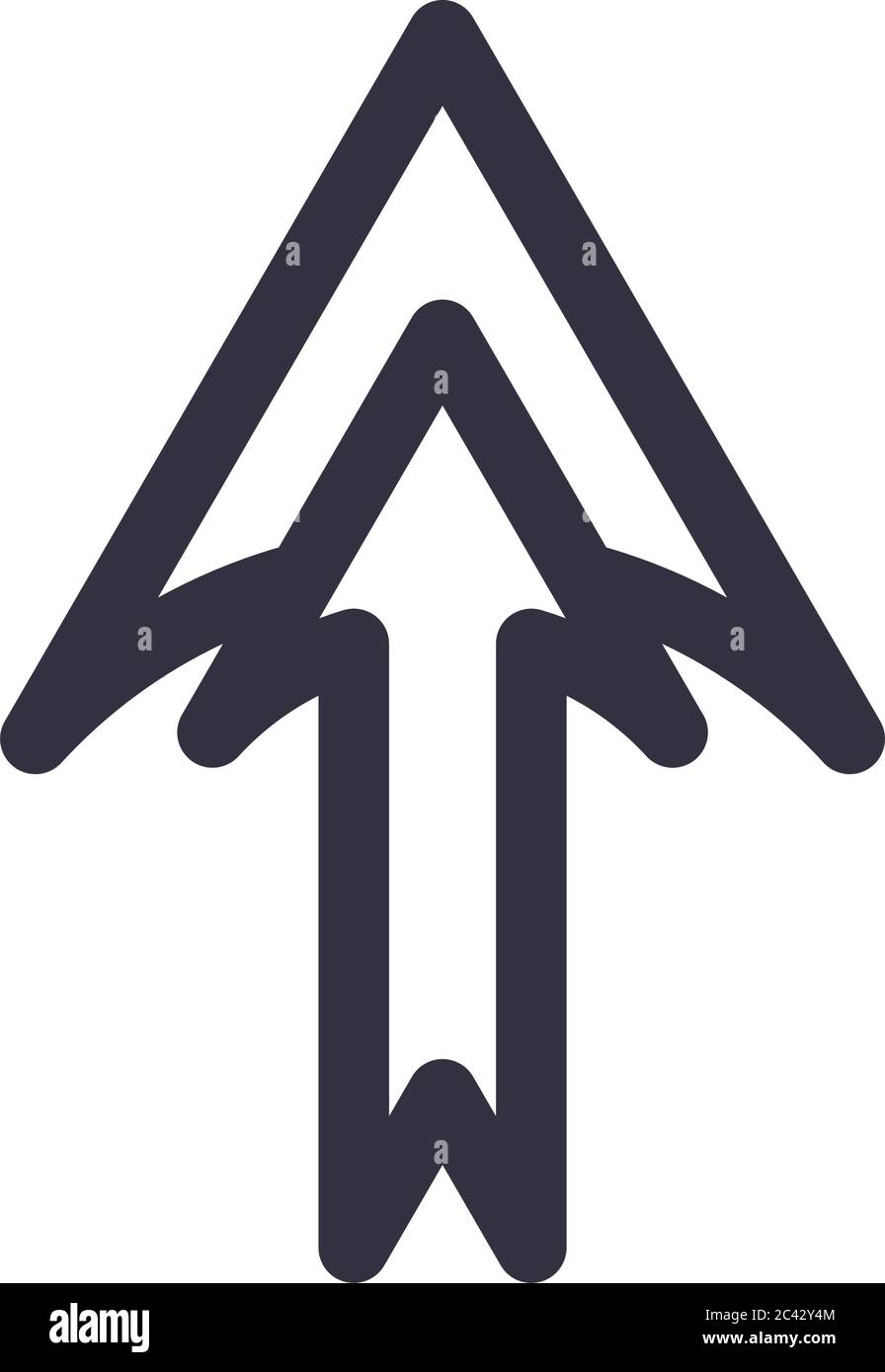 Up arrow or above direction flat style icon design of web forward and ...