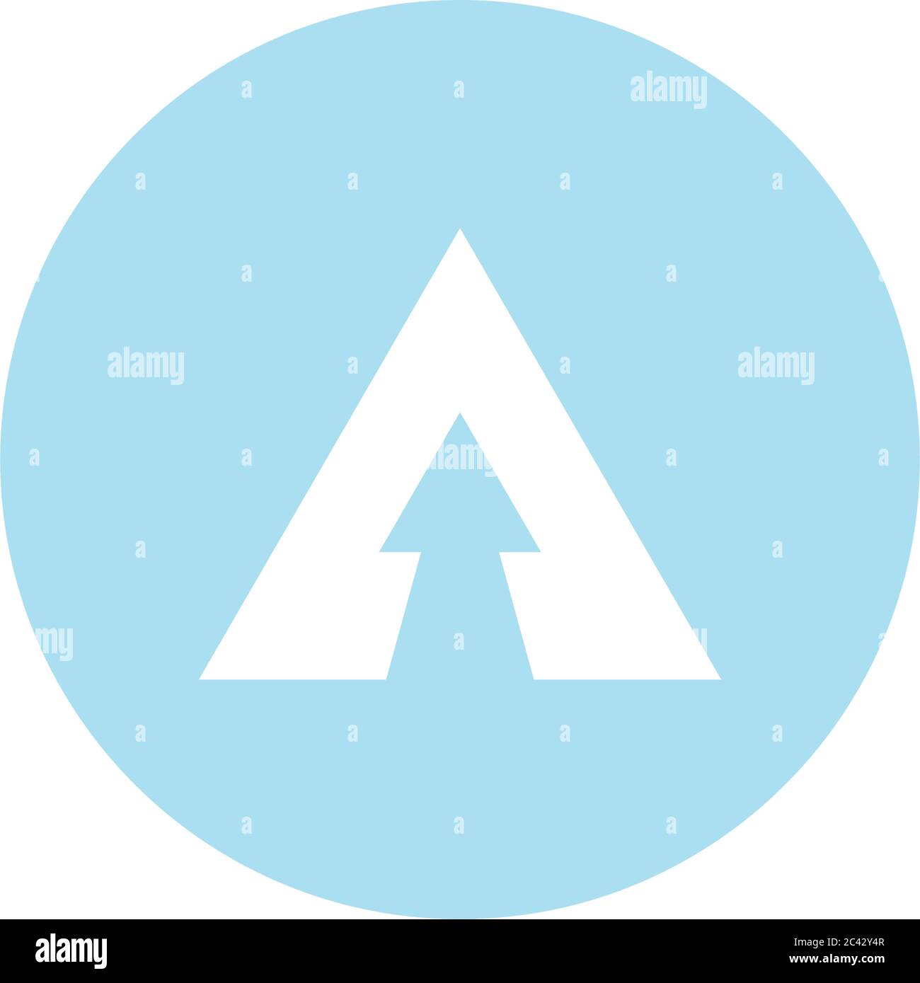 Up triangle arrow or above direction block style icon design of web ...