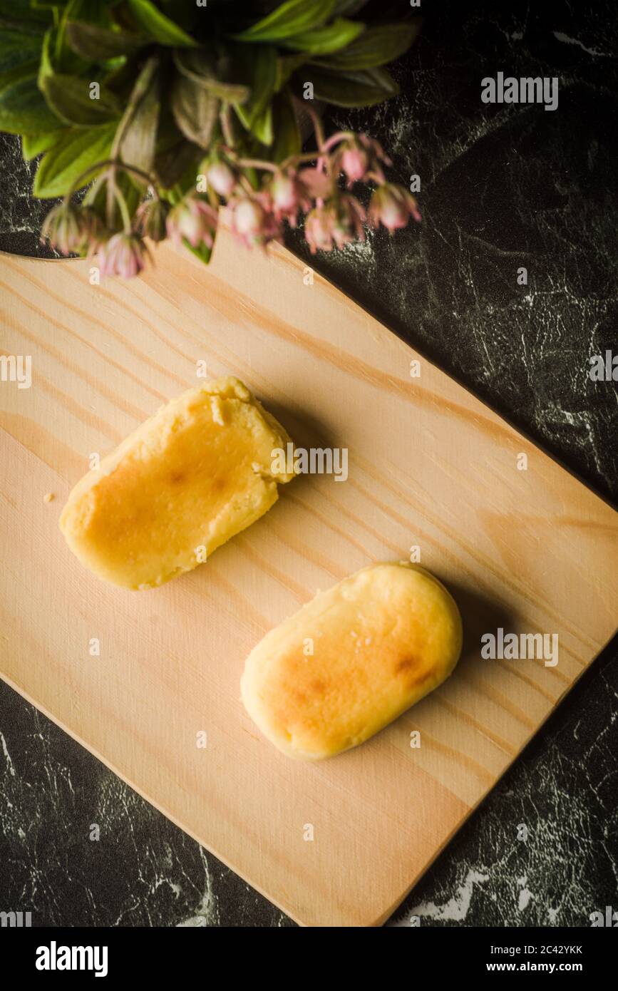 Japanese Hanjuku (Japanese Half Baked Soufflés) Cheesecake Stock Photo ...