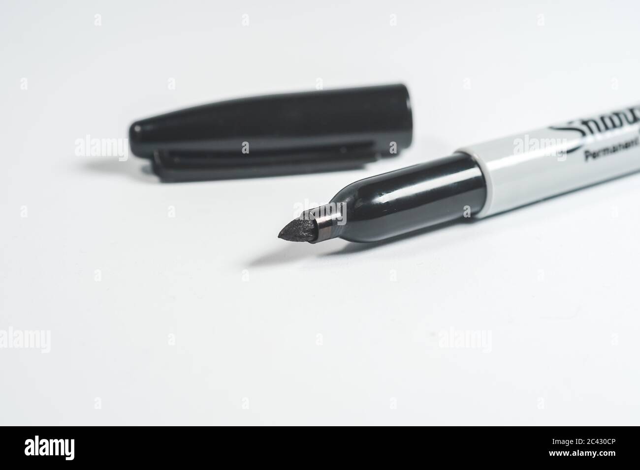 "Sharpie" permanent marker pen isolated against white background Stock ...
