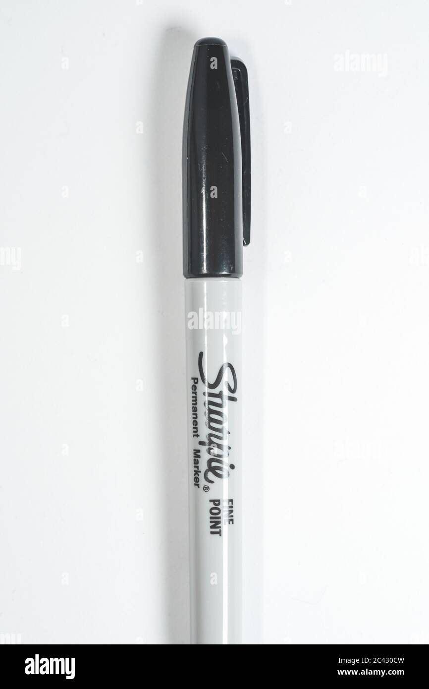 "Sharpie" permanent marker pen isolated against white background Stock ...