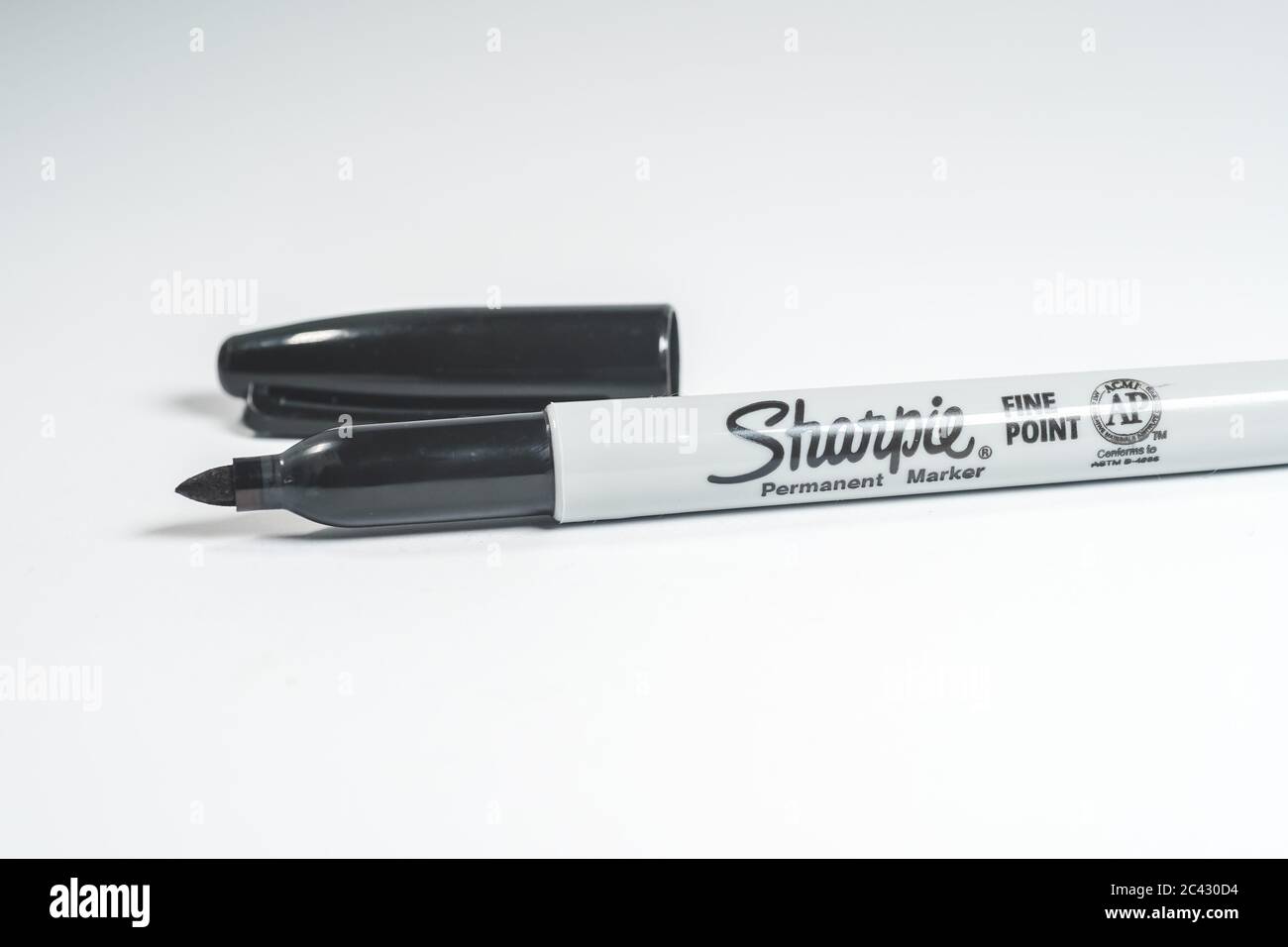"Sharpie" permanent marker pen isolated against white background Stock ...