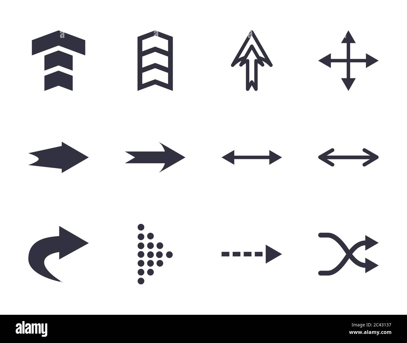 Arrows with differents directions flat style icon set design of web ...