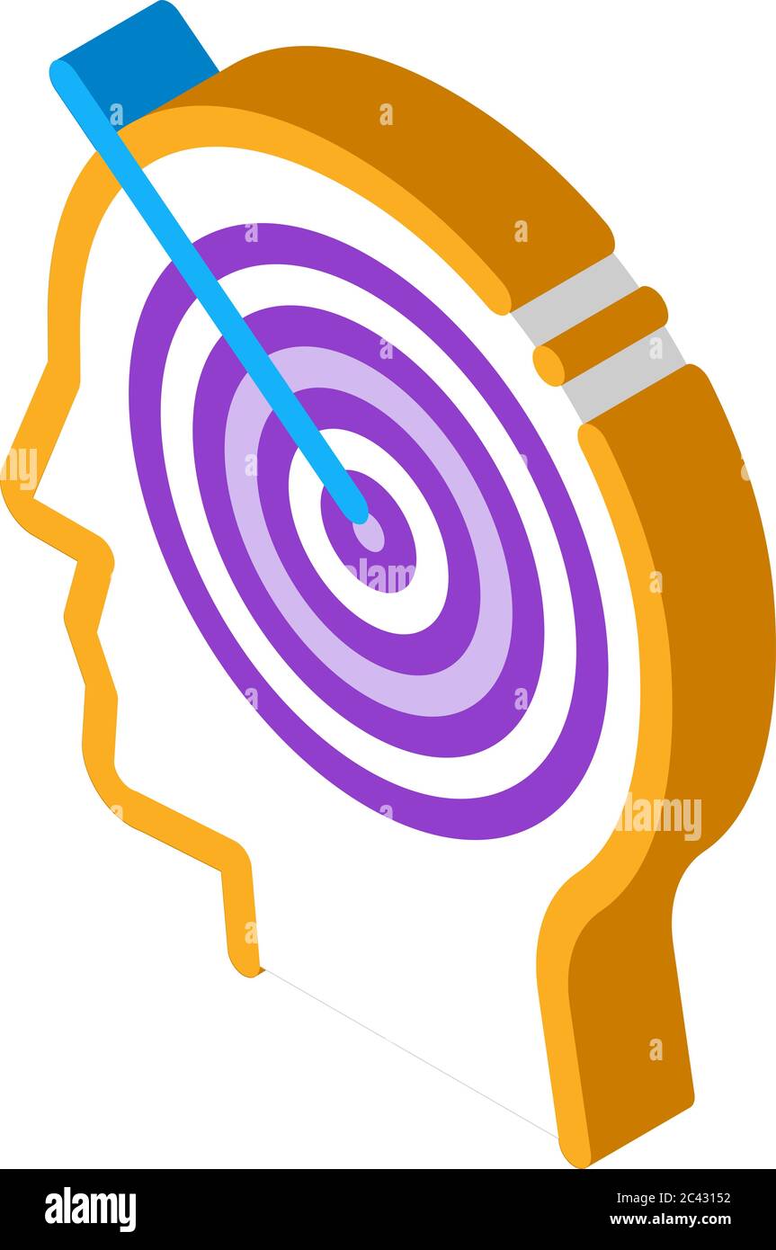 target to brain isometric icon vector illustration Stock Vector Image ...