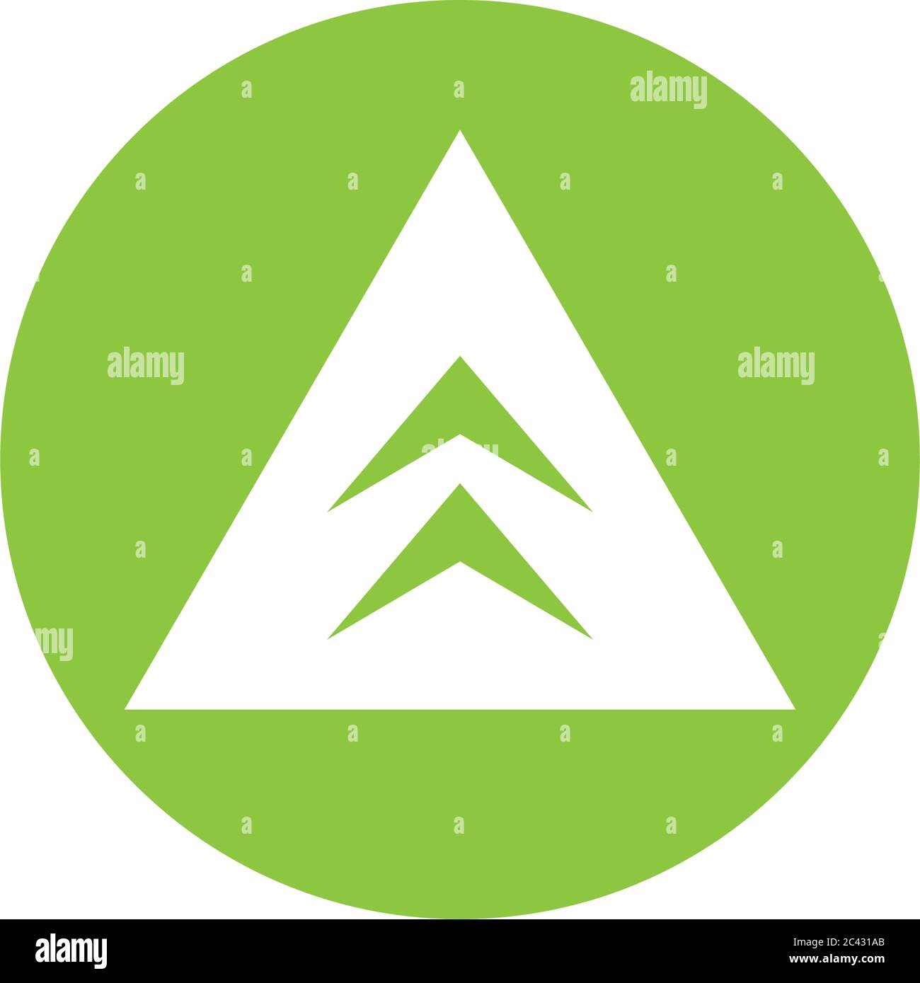 Up triangle arrow or above direction block style icon design of web ...
