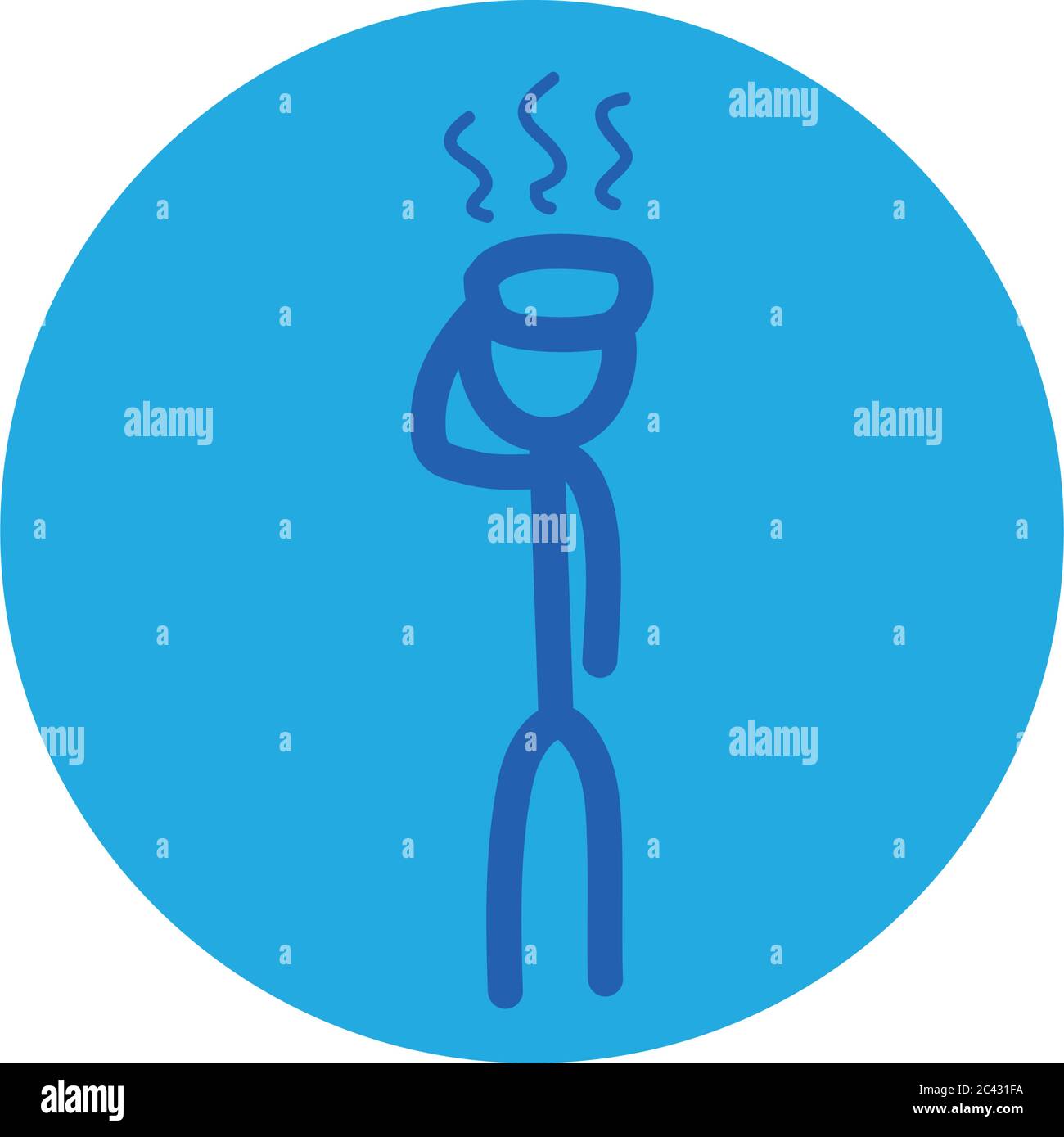 Stickfigure with fever block style icon design of Medical care and ...