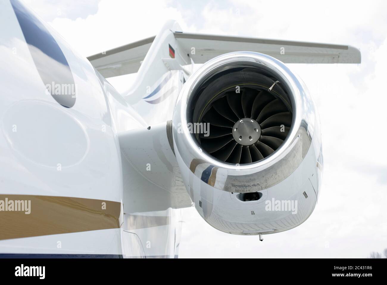 Jet engine from a Learjet Stock Photo - Alamy