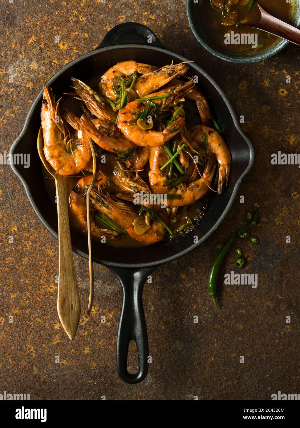 Pan Roasted Prawns Stock Photo - Alamy