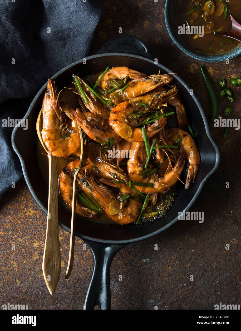 Pan Roasted Prawns Stock Photo - Alamy