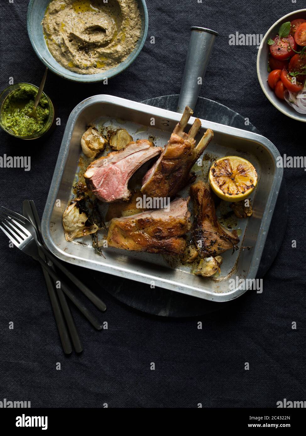 Rack of lamb pesto hi-res stock photography and images - Alamy