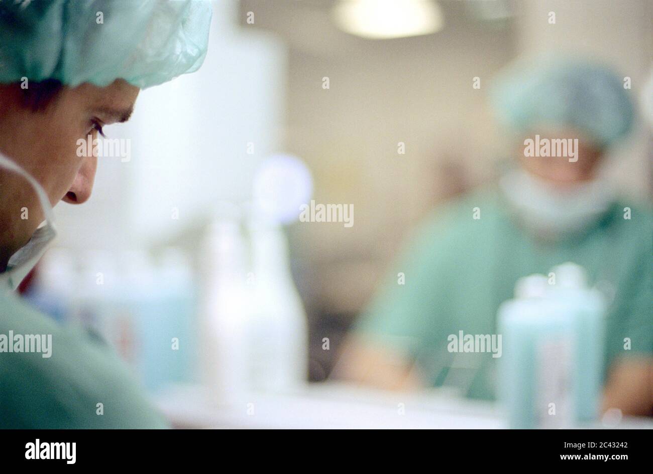Doctor washes his hands - preparation for operation - hospital Stock ...