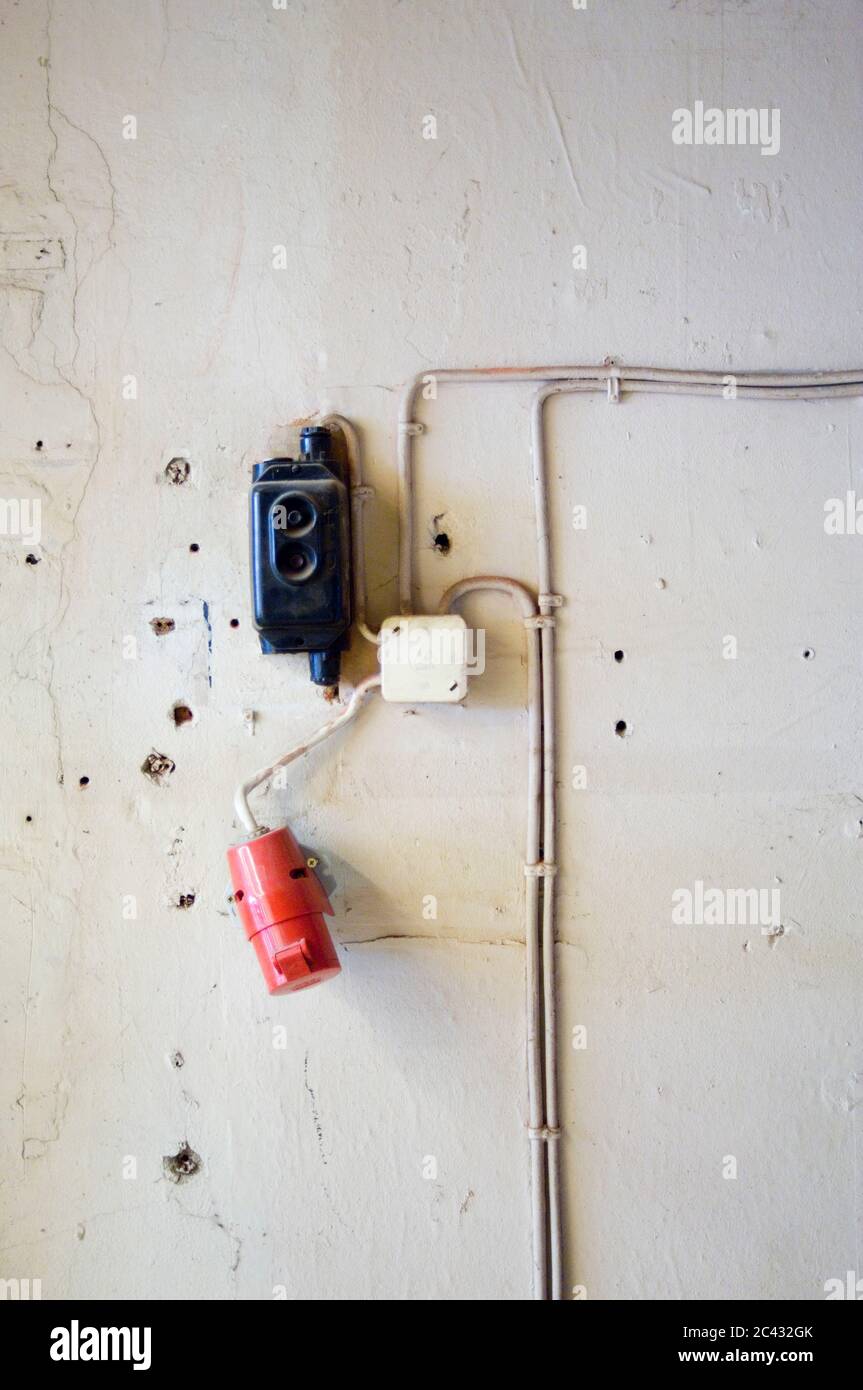 Power distributors and power cables Stock Photo - Alamy