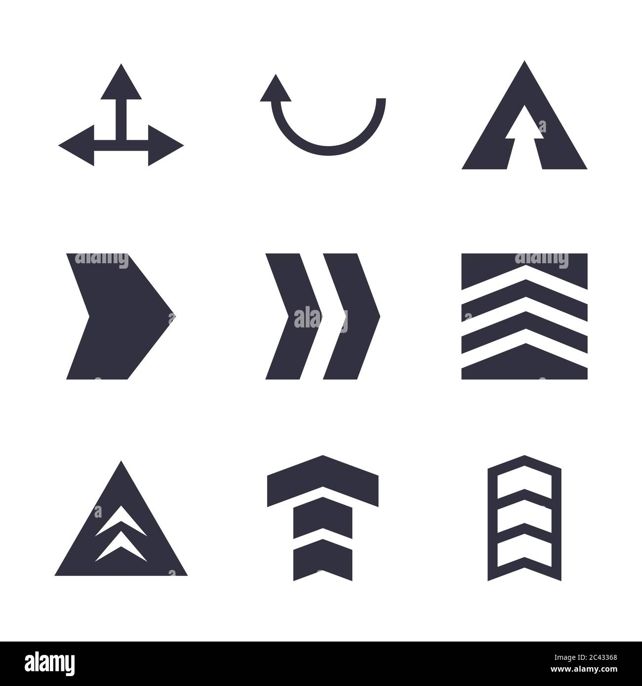 Arrows with differents directions flat style icon set design of web ...