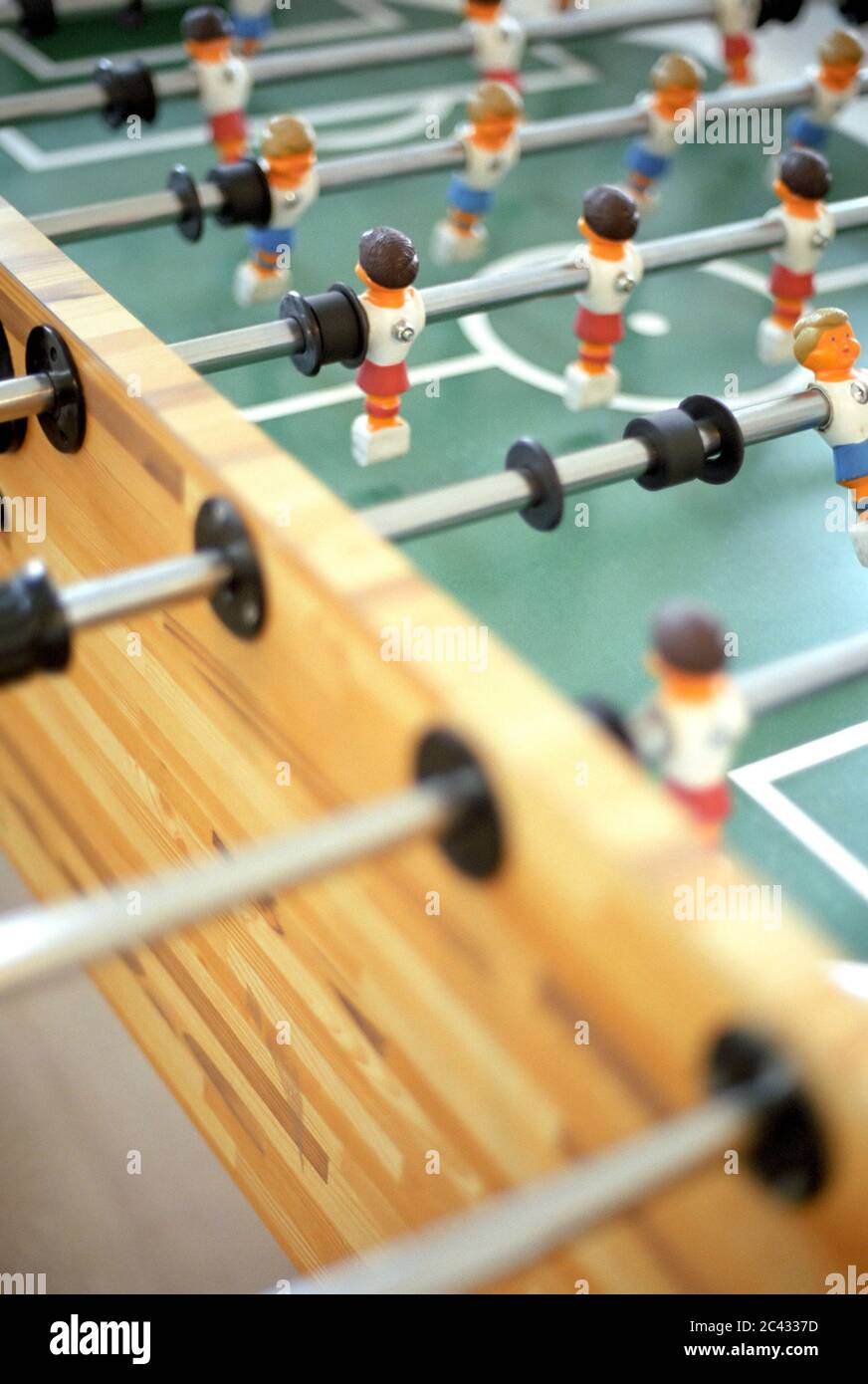 Detail from a foosball table Stock Photo - Alamy