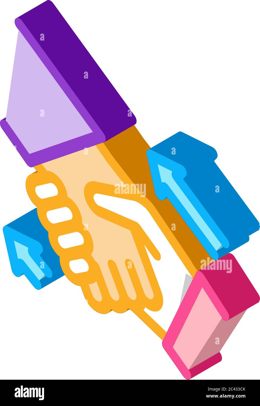 human handshake isometric icon vector illustration Stock Vector Image ...