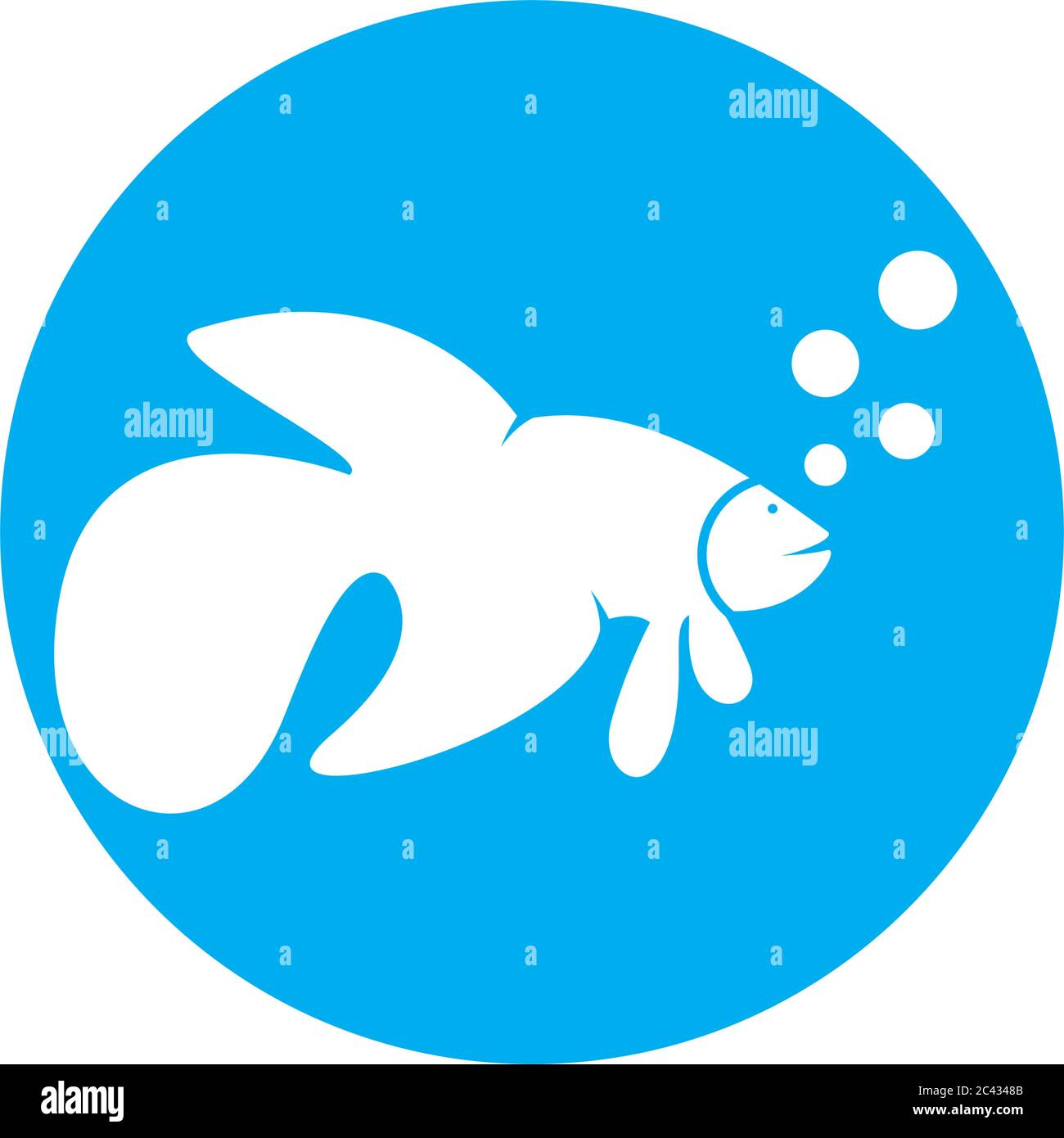 Fighting fish logo vector Stock Vector Images - Alamy