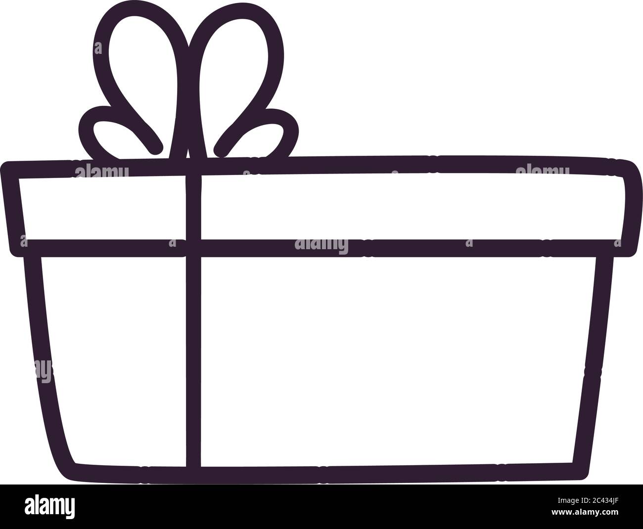 Gift line style icon design, happy birthday celebration decoration ...