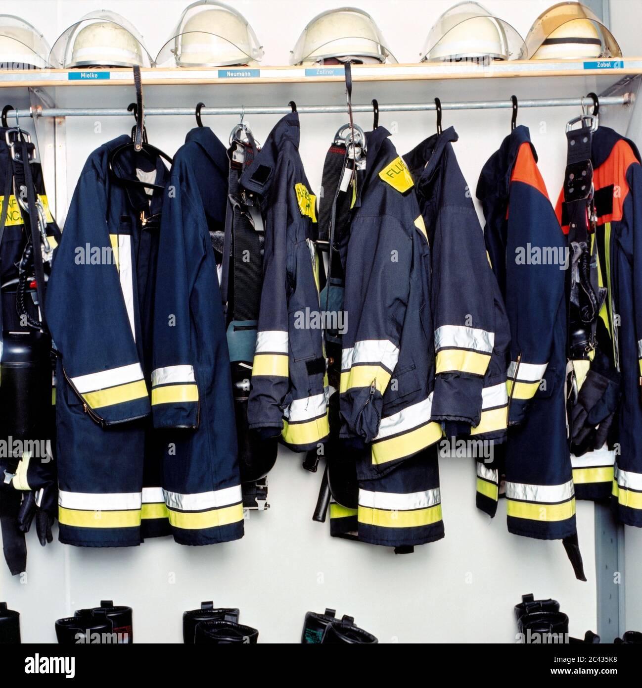 Fire department locker room - airport Stock Photo - Alamy