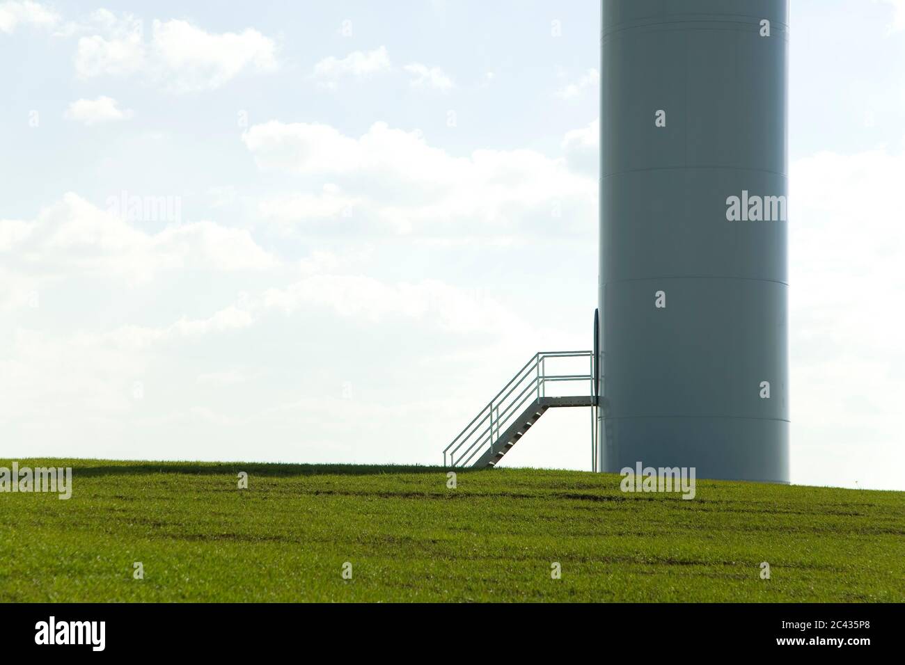 Stairs to a wind turbine Stock Photo - Alamy